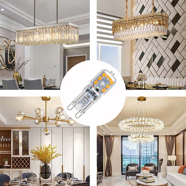JUNSHI G9 LED Bulb, 2.5W to 20W,3000K Warm White,220 Lumens,360° Beam Angle with Transparent ...